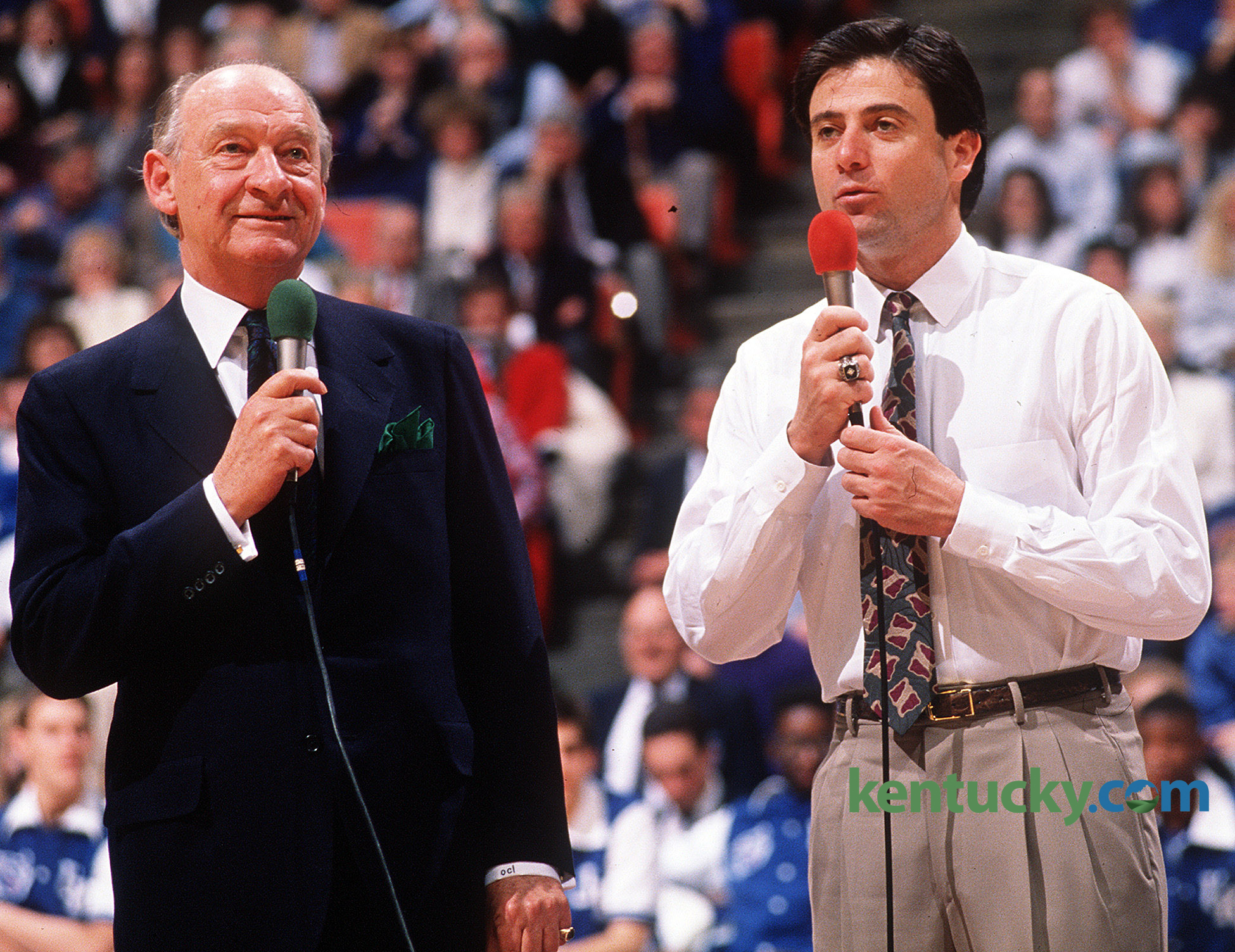 Cawood Ledford and Rick Pitino, 1989 | Kentucky Photo Archive