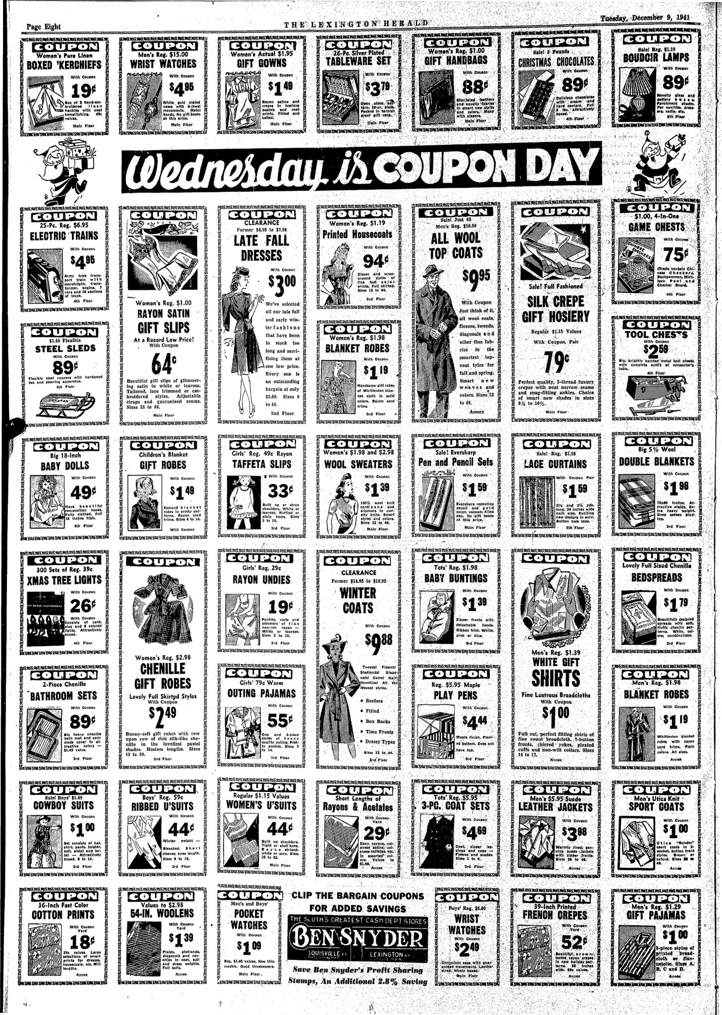 Ben Snyder advertisement, 1941 | Kentucky Photo Archive