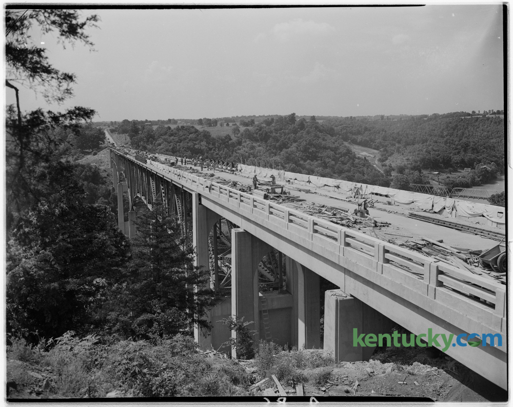 New Clays Ferry bridge nears completion, 1946 | Kentucky Photo Archive