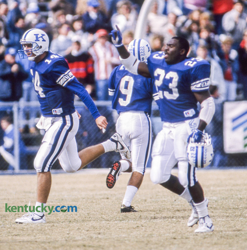 Kentucky’s Alfred Rawls after 48-yard TD, 1988 | Kentucky Photo Archive